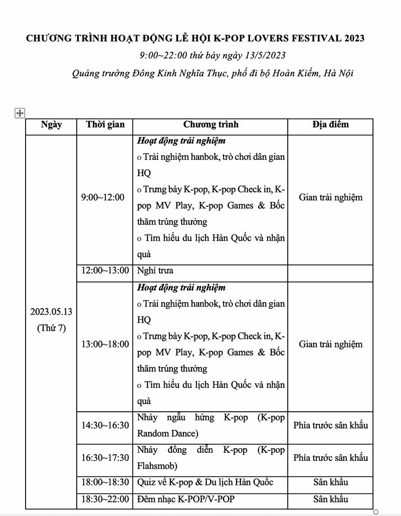 Chương Trình đặc Sắc K Pop Lovers Festival 2023 Sắp Diễn Ra Tại Hà Nội