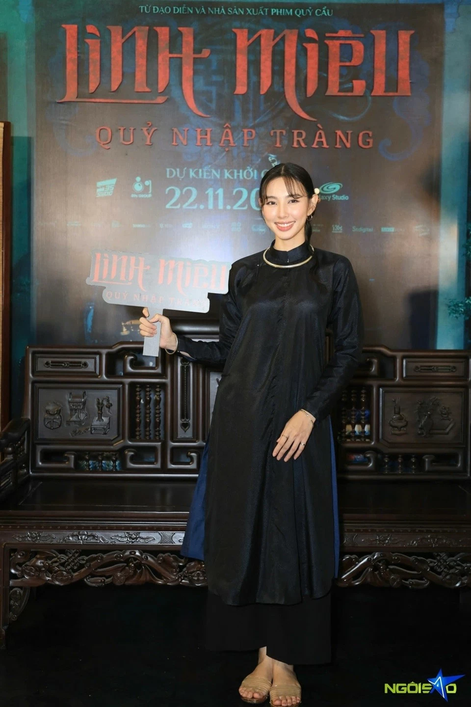 Hoa hậu Thùy Tiên và dàn diễn viên chính dự ra mắt phim "Linh miêu: Quỷ nhập tràng"